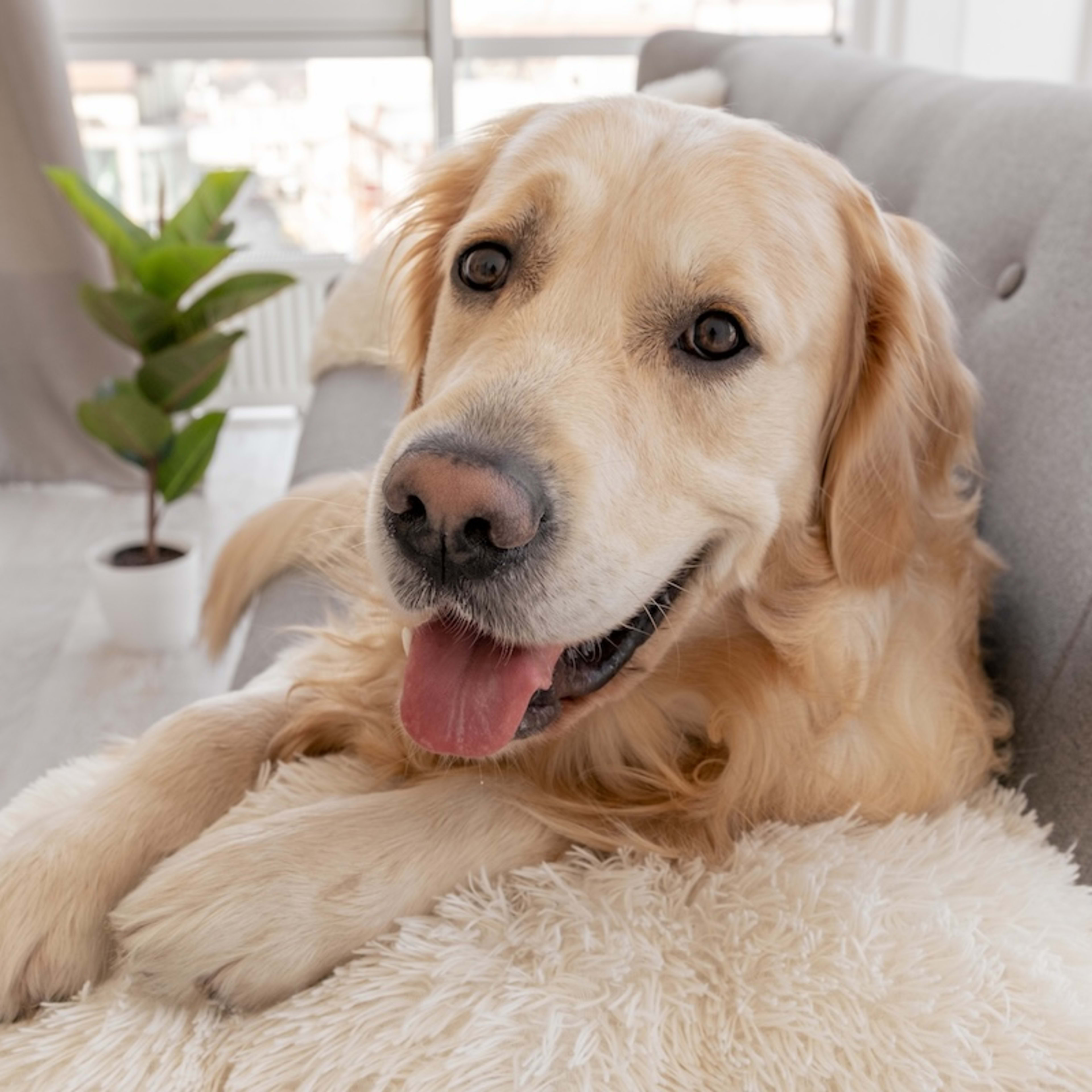 Golden Retriever Sits on Couch Like a Human and It's Perfect - Parade Pets